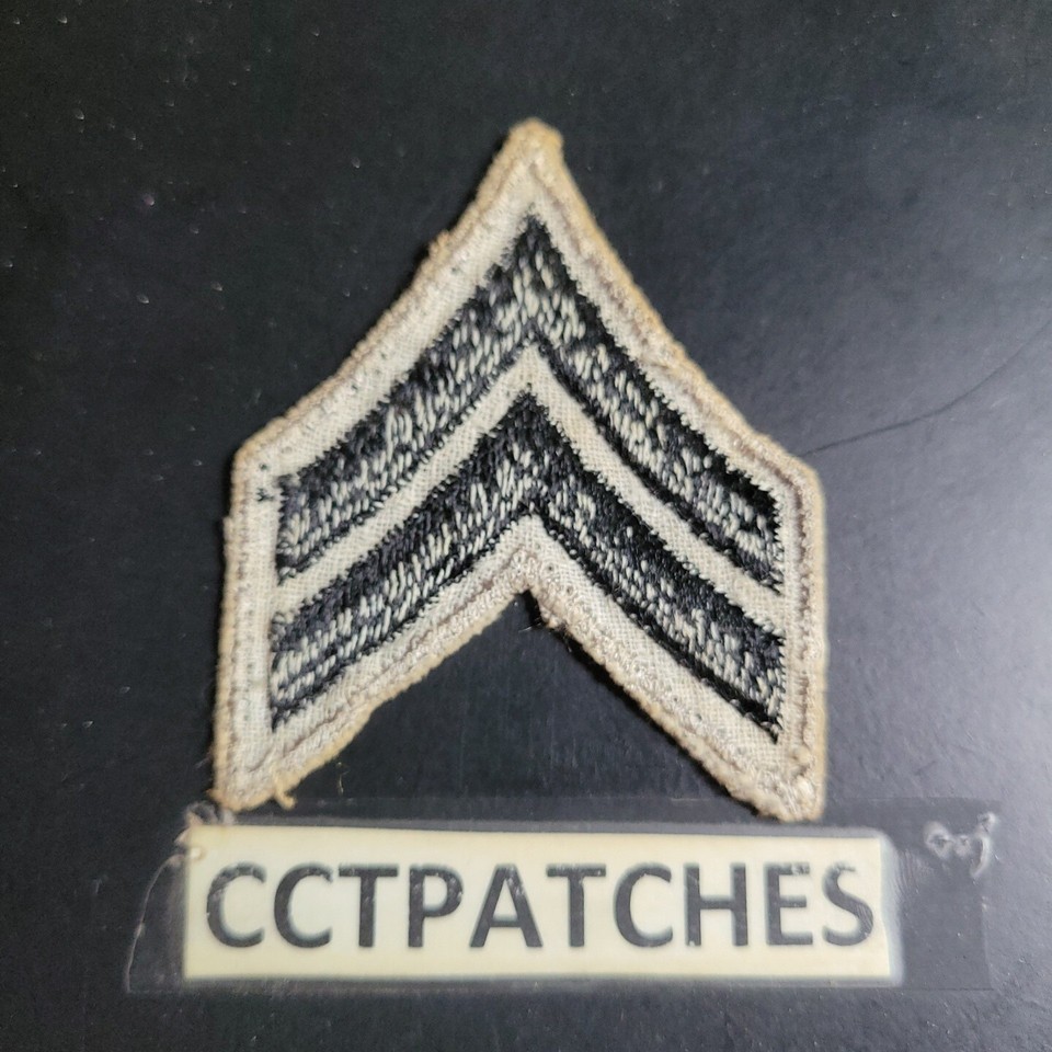 CORPORAL GRAY BLACK RANK CHEVRON (SINGLE) PATCH | eBay