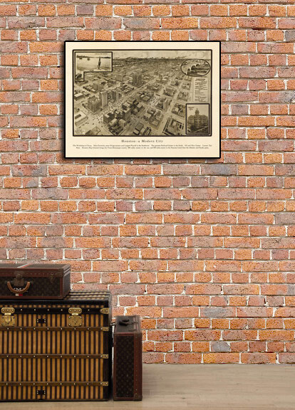 Houston Texas 1912 Historic Panoramic Town Map - 20x28 | eBay