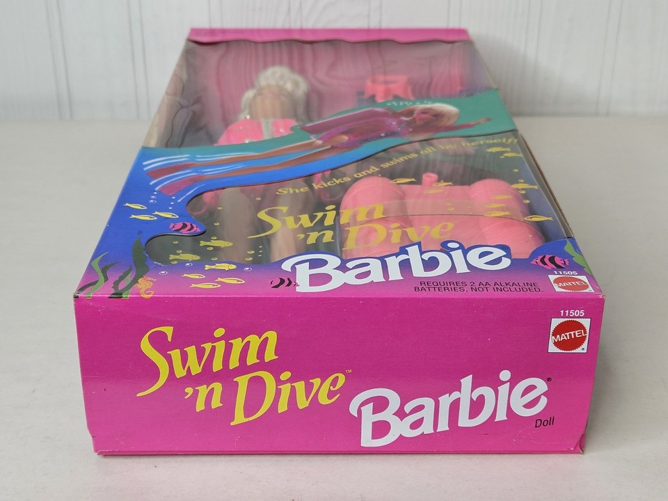 1993 Swim 'n Dive Barbie Doll #11505 With Swim Accessories Mattel Toy ...