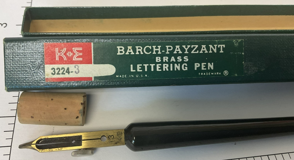 VINTAGE K&E KEUFFEL & ESSER 3224-3 BARCH-PAYZANT BRASS LETTERING PEN #3 ...