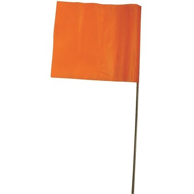100 PACK HIGH VISIBILITY ORANGE FLAGS MARKING FLAGS | eBay