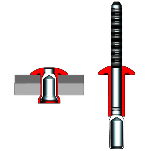 GENUINE HUCK MAGNA LOK MGLP-R8-6 X 100pcs, INTERLOCK, MONO BOLT, MEGA ...