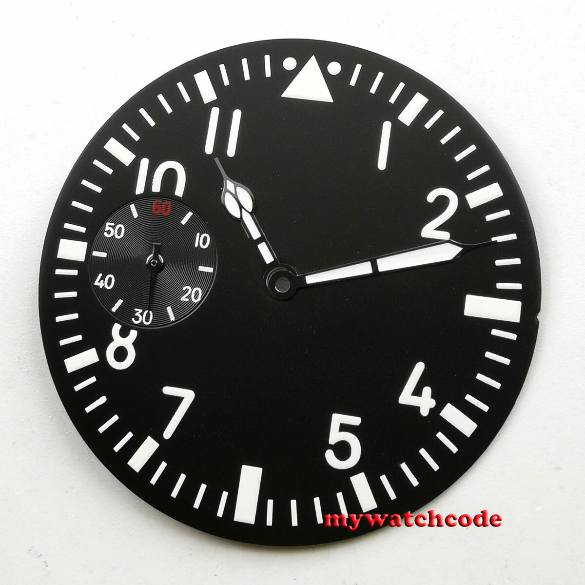 38.9mm black dial dial white hands fit ETA 6497 mens watch D79 (Dial ...