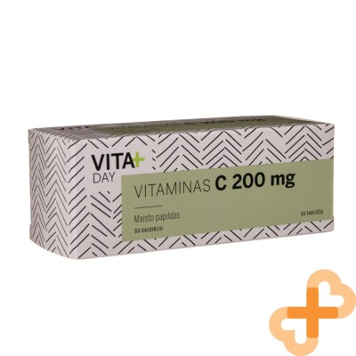 VITADAY Vitamin C 200mg 50 Tablets Immunity System Energy Metabolism ...