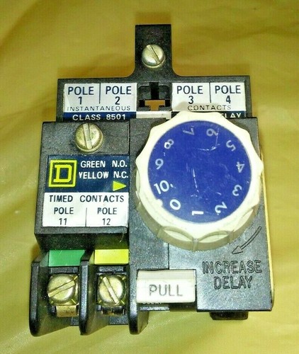 09384 Square D 8501 TIMER ATTACHMENT Type LT Series A NEMA A600 USA NIB ...