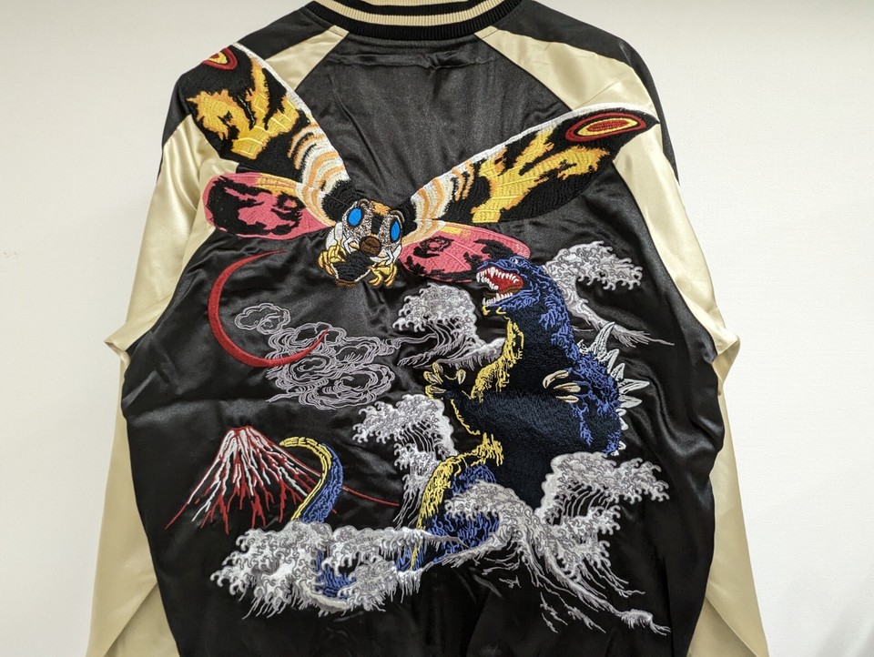 Sukajan Godzilla Mothra Embroidery Jacket M-3XL size 100% polyester ...