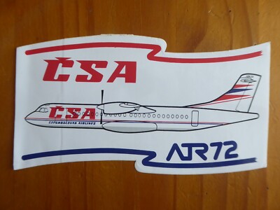 AUTOCOLLANT STICKER AEROSPATIALE AERITALIA ATR 72 CSA CZECHOSLOVAK ...