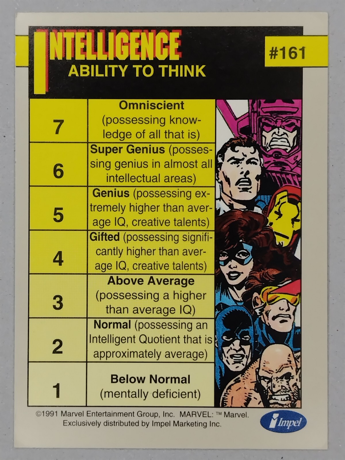 Game description X-MEN Card 1991 TCG Impel Marvel Characters Vintage ...
