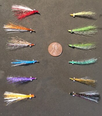 CLOUSER MINNOW SIZE 10 HOOK WET TROUT BLUEGILL PANFISH FLY FISHING 12 ...