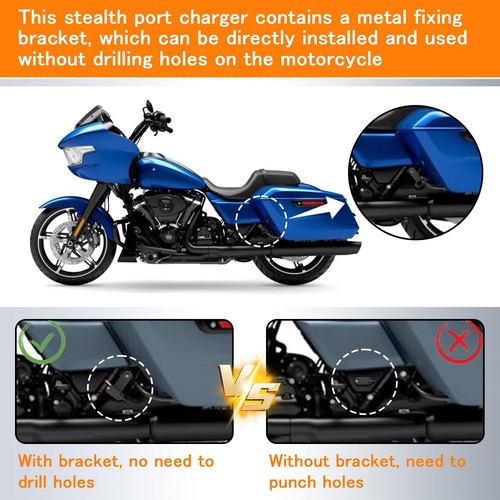 Stealth Port Charging Port Motorcycle for Auxiliary Charging of ...