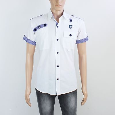 NEW Swade Mens Size S M White Short Sleeve Shirt | eBay UK