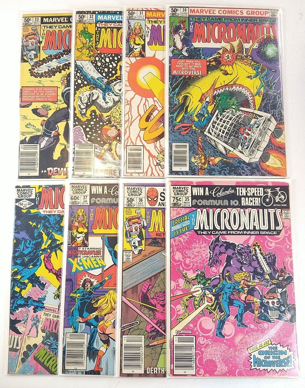 The Micronauts #30 31 32 33 35 36 37 39 Lot (1981 Marvel Comics) X-Men ...