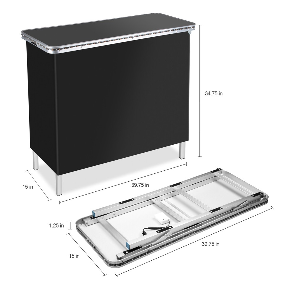 LED Light Pop-Up Bar Table Outdoor/Indoor Party Portable Light RF ...