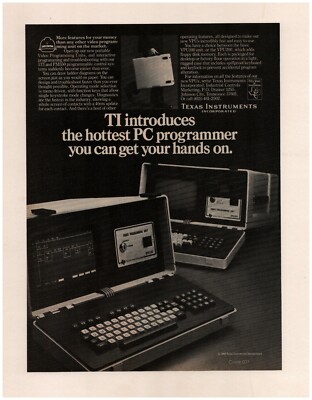 1980 Texas Instruments TI PC portable Computer Original Print Ad ...