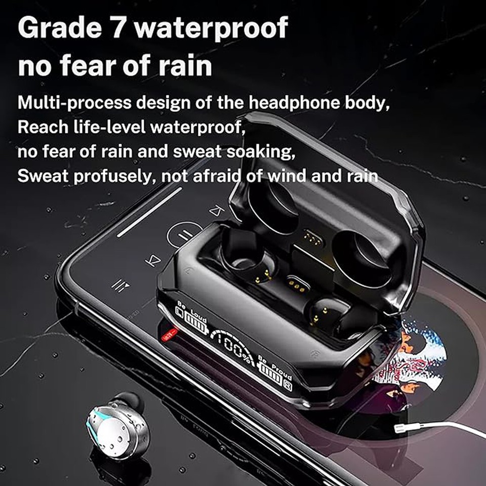 M41 Bluetooth Earbuds Waterproof Bluetooth 5.3 Headset Noise Cancelling ...
