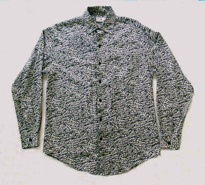 Bobby Chan - size S, Men's Gray and White and Black Shirt, Silk ...