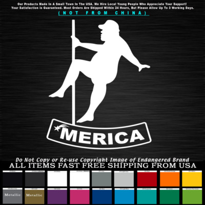 'Merica Fat Man Pole Dancer Right Funny Sexy Man Sticker Decal | eBay