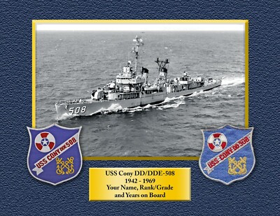 USS CONY DD-DDE 508 Custom Personalized Print of US Navy Ships Gift | eBay