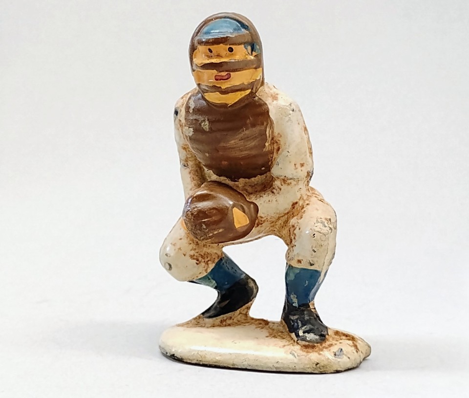 Vintage Auburn Rubber Catcher Baseball Player Rare Figure Toy 1940s VGC ...