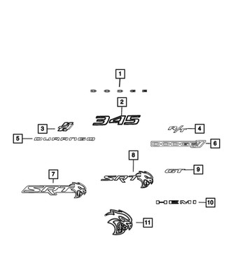 Genuine Mopar Srt Nameplate 68502405AA | eBay