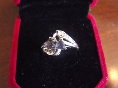 10k White GOLD Ring Size 7 With Purple Amethyst? Stones 2.7 grams ...