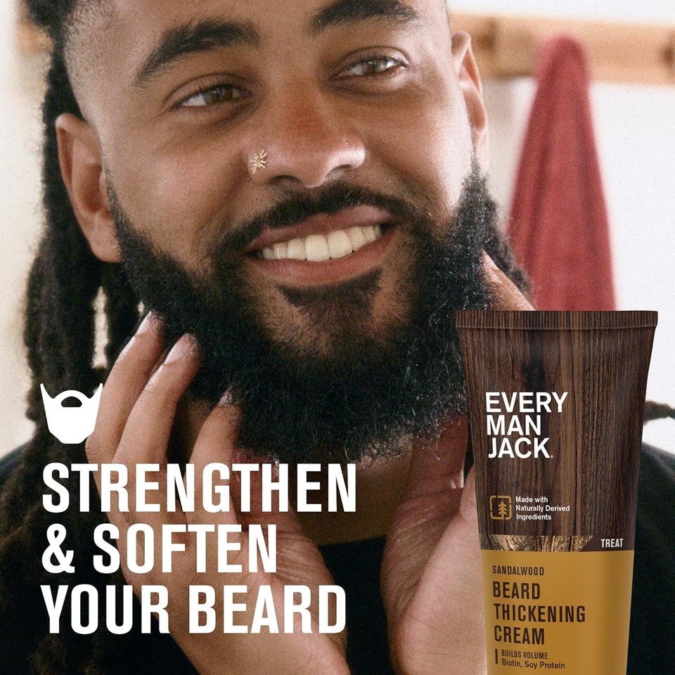 Every Man Jack Beard Thickening Cream - Strengthens, Thickens ...