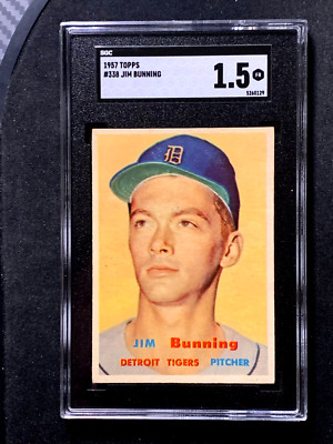 1957 TOPPS #338 JIM BUNNING ROOKIE DETROIT TIGERS SGC GRADED1.5 FAIR | eBay