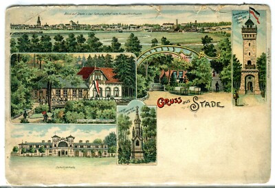 Germany AK Gruss aus Stade old multiple vignette postcard | eBay