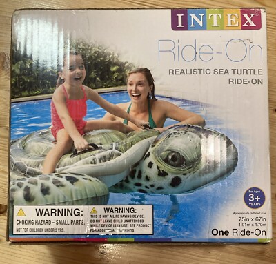 Intex Realistic Sea Turtle Inflatable Water Flotation Device 75 X 67 ...