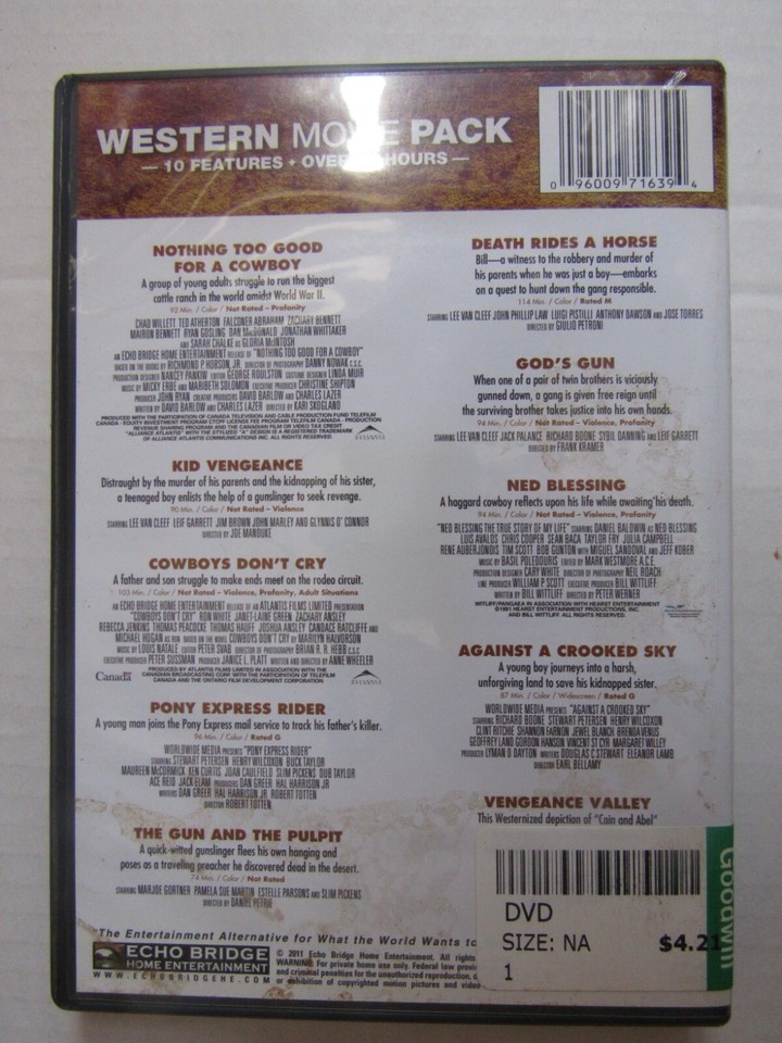 10 Movie Western Pack, Vol. 2 (DVD, 2011, 2-Disc Set) - Western/Family ...