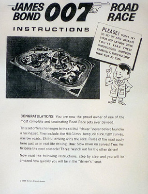 JAMES BOND 1965 Gilbert / Sears ROAD RACE INSTRUCTION SHEETS 8 PAGES | eBay