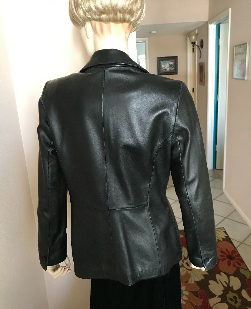 Black Leather Jacket Womans Siena Studio - Gem