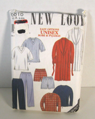 New Look 6816 Robe & Pajamas Pattern Unisex S-XXL (34-52" Bust/Chest ...