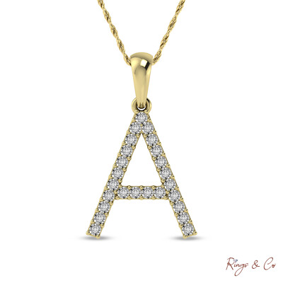 Miracle Prong Set Initial Letters 0.06 Ctw Diamond Pendant 10K | eBay