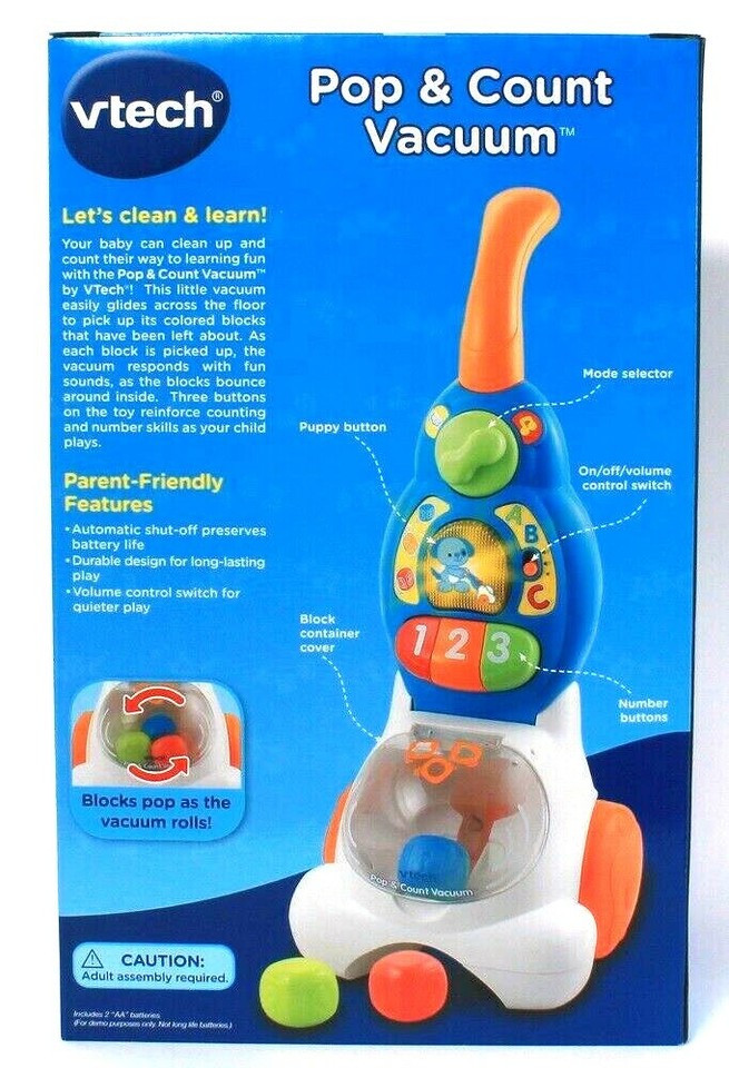 Vtech Clean & Count Pop & Count Vacuum Imitative Play Numbers Age 12 To ...