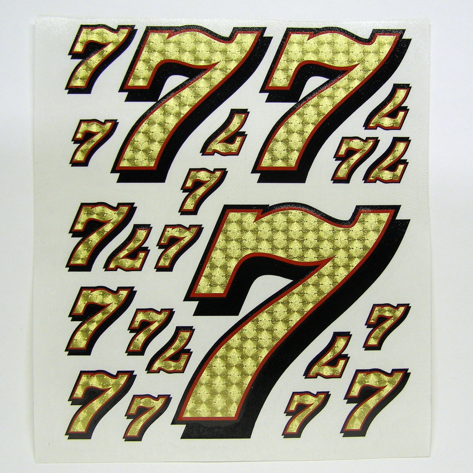 Racing Numbers Number 7 Decal Sticker Pack Gold Red Black 1/8 1/10 RC ...