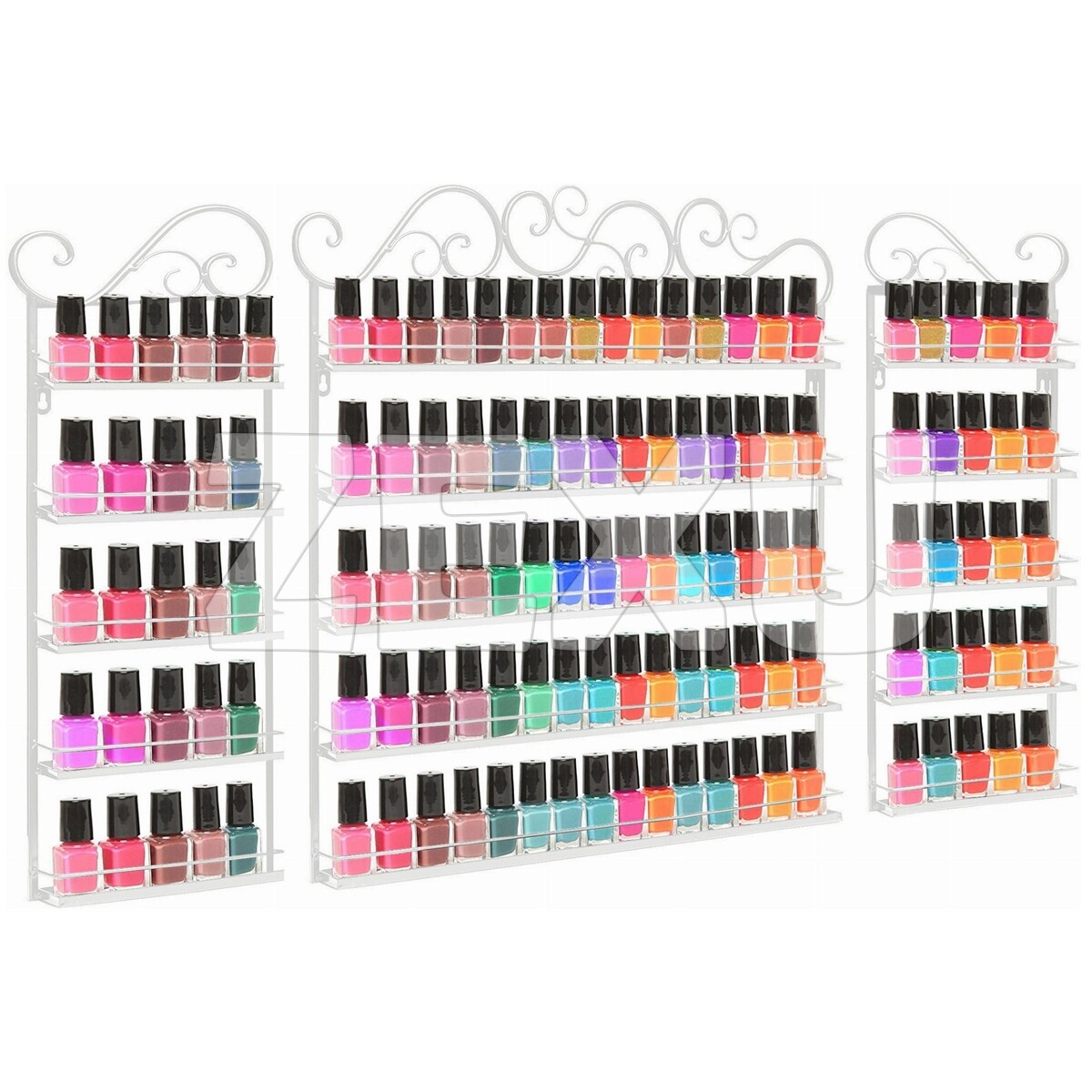 5 Tier Wall Mounted Nail Polish Rack Metal Organizer Display Shelf ...