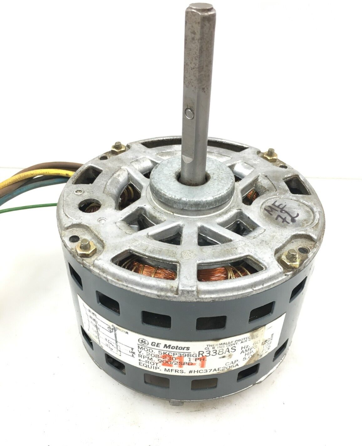 GE Blower Motor 5KCP39BGR338AS HC37AE206A 1/10 HP 230 V 2 spd used # ...