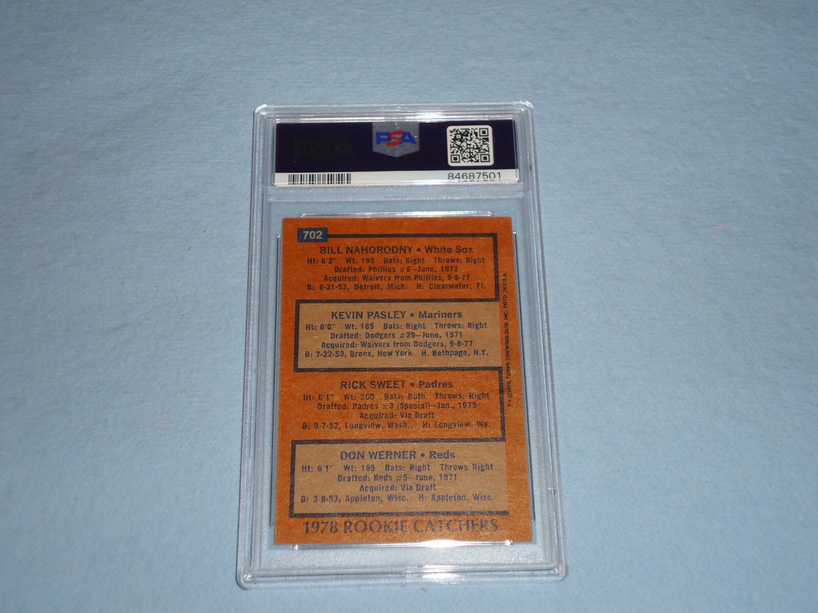 1978 Topps - Rookie Catchers #702 Rick Sweet, Bill Nahorodny, Don ...