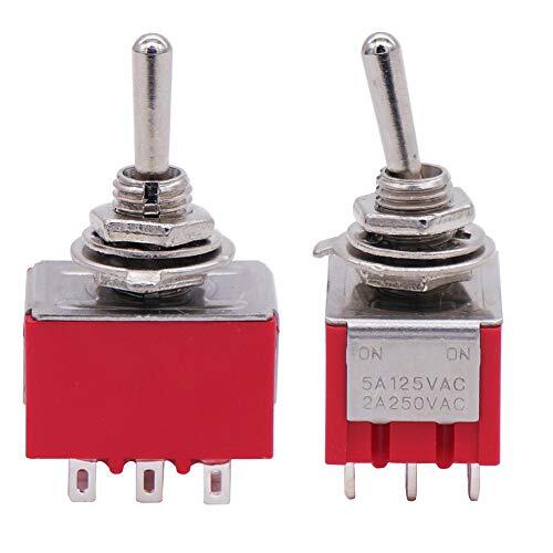 /4pcs Mini Toggle Switch 3pdt 2 Position 9 Pins On/on Miniature Toggle ...