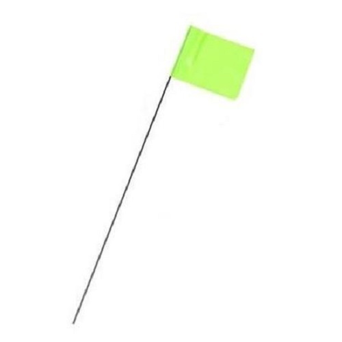 (100) Hanson 15082 Glo Lime Green 21" x 2-1/2" x 3-1/2" Marking Stake Flags | eBay