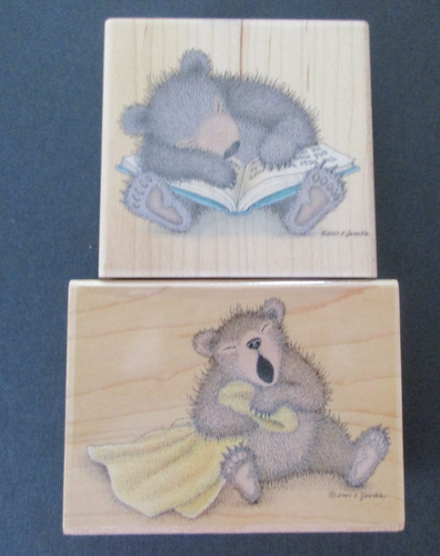 Stampabilities Gruffies BEDTIME STORY & BEARY BIG YAWN Rubber Stamp LOT ...