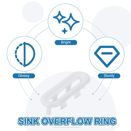 4 Pcs Sink Overflow Ring, Bathroom Sink Overflow Drain Oval Cover White ...