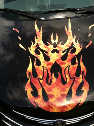 Flame Flames #2 FULL COLOR HOOD Graphics Fit P/T Cruiser Chevy HHR SSR ...