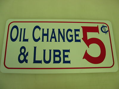 OIL CHANGE & LUBE Metal Tin Sign vintage Gas Pump station Garage | eBay