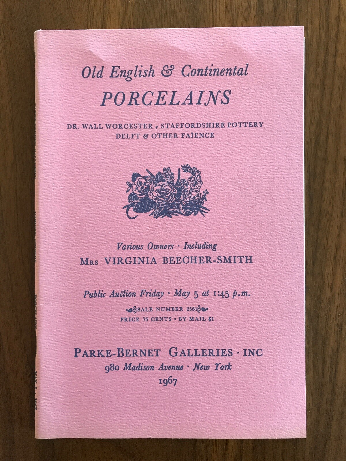 Old English & Continental Porcelains Parke Bernet Auction Catalog May 5 ...