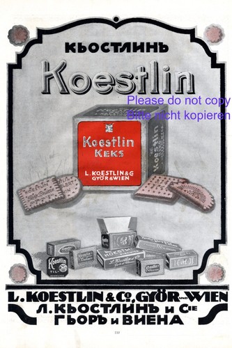 Keks Fabrik Koestlin Györ Raab XL Reklame 1916 Wien Süsswaren Ungarn ...