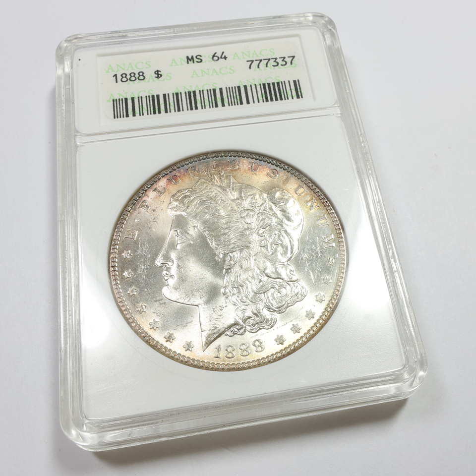 1888 P ANACS Soap Box MS64 - Toned Morgan Dollar $1 US Coin #54589A | eBay