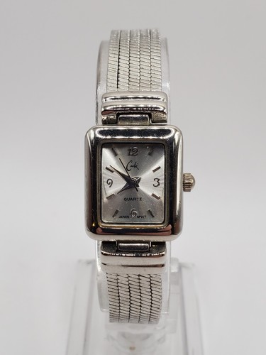 Cache Ladies Fashion Quartz Watch 18mm Rectangle Silver Tone Bracelet ...