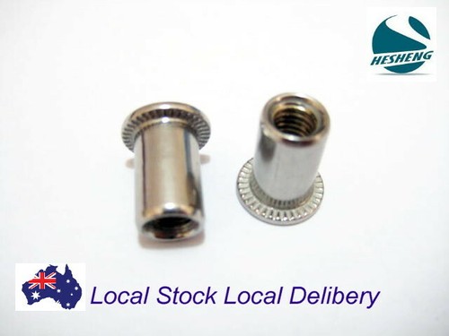 Qty 5 M6 Flange Nutserts 316 Marine Grade Stainless Rivet Nut Rivnut ...